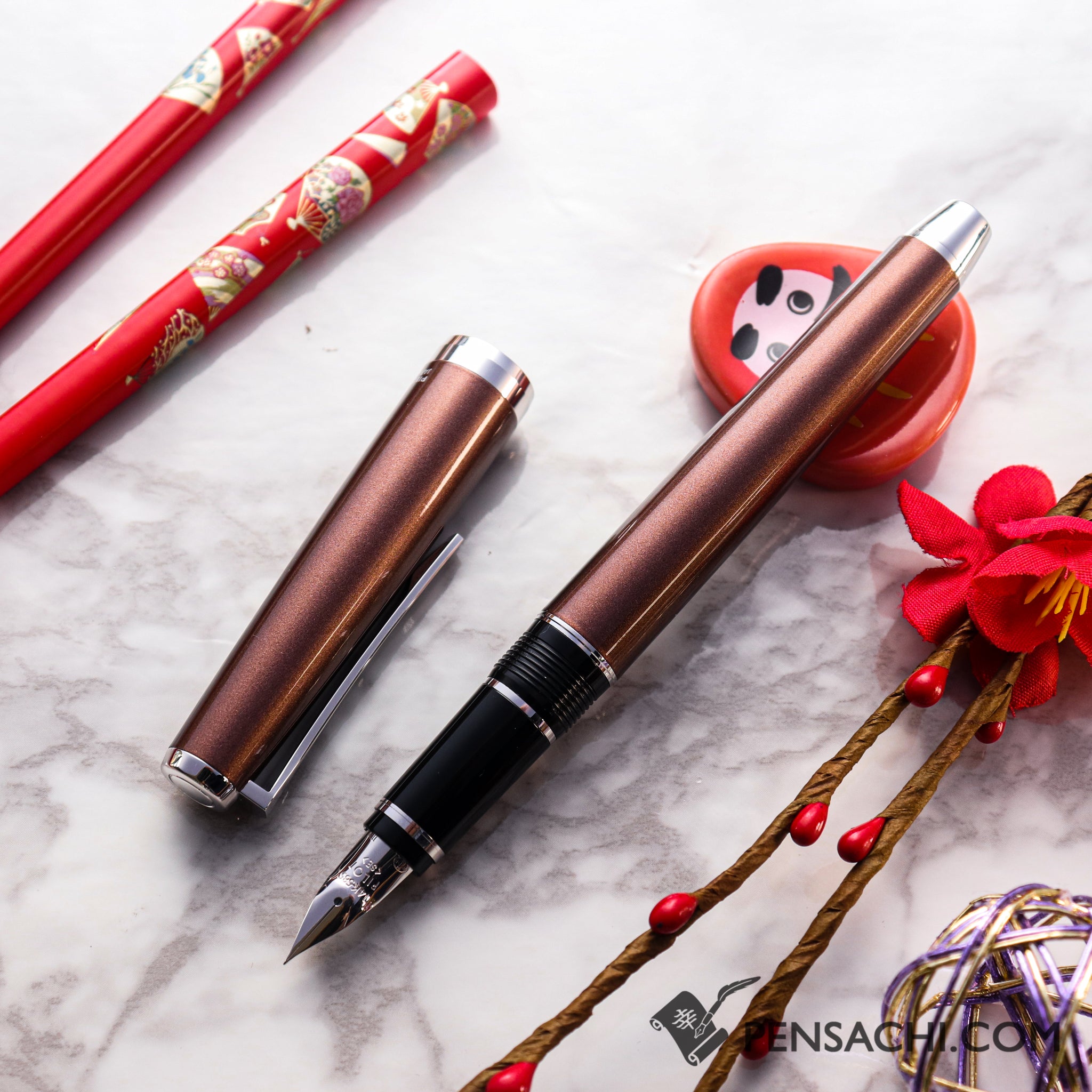 PILOT Falcon Elabo Metal Fountain Pen - Brown | PenSachi - Japan ...